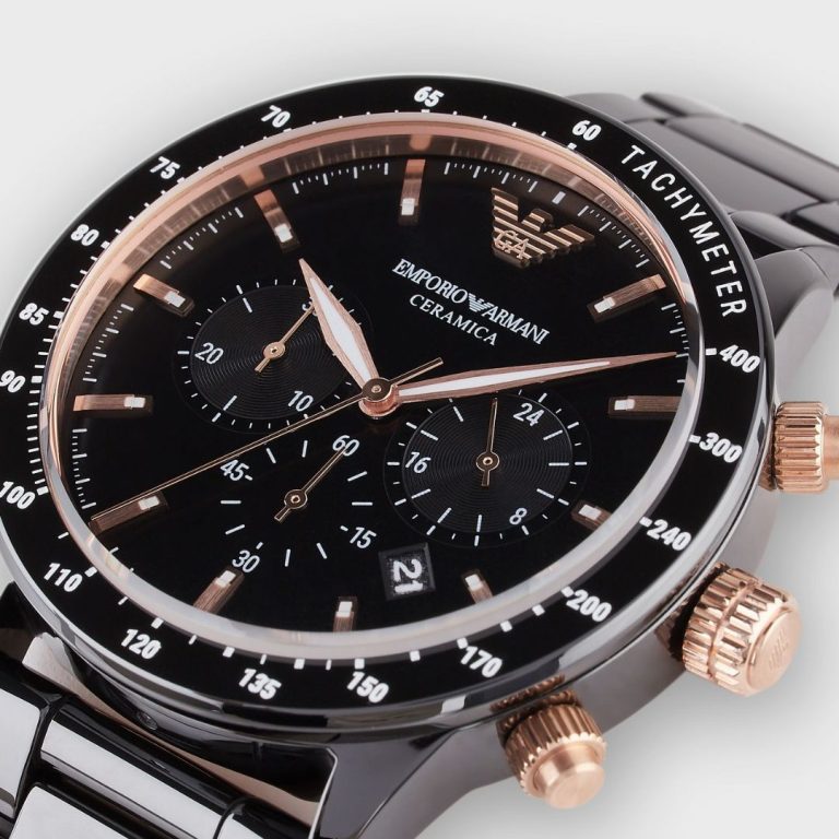 EMPORIO ARMANI Chronograph Black Ceramic Watch – Watches Unlimited